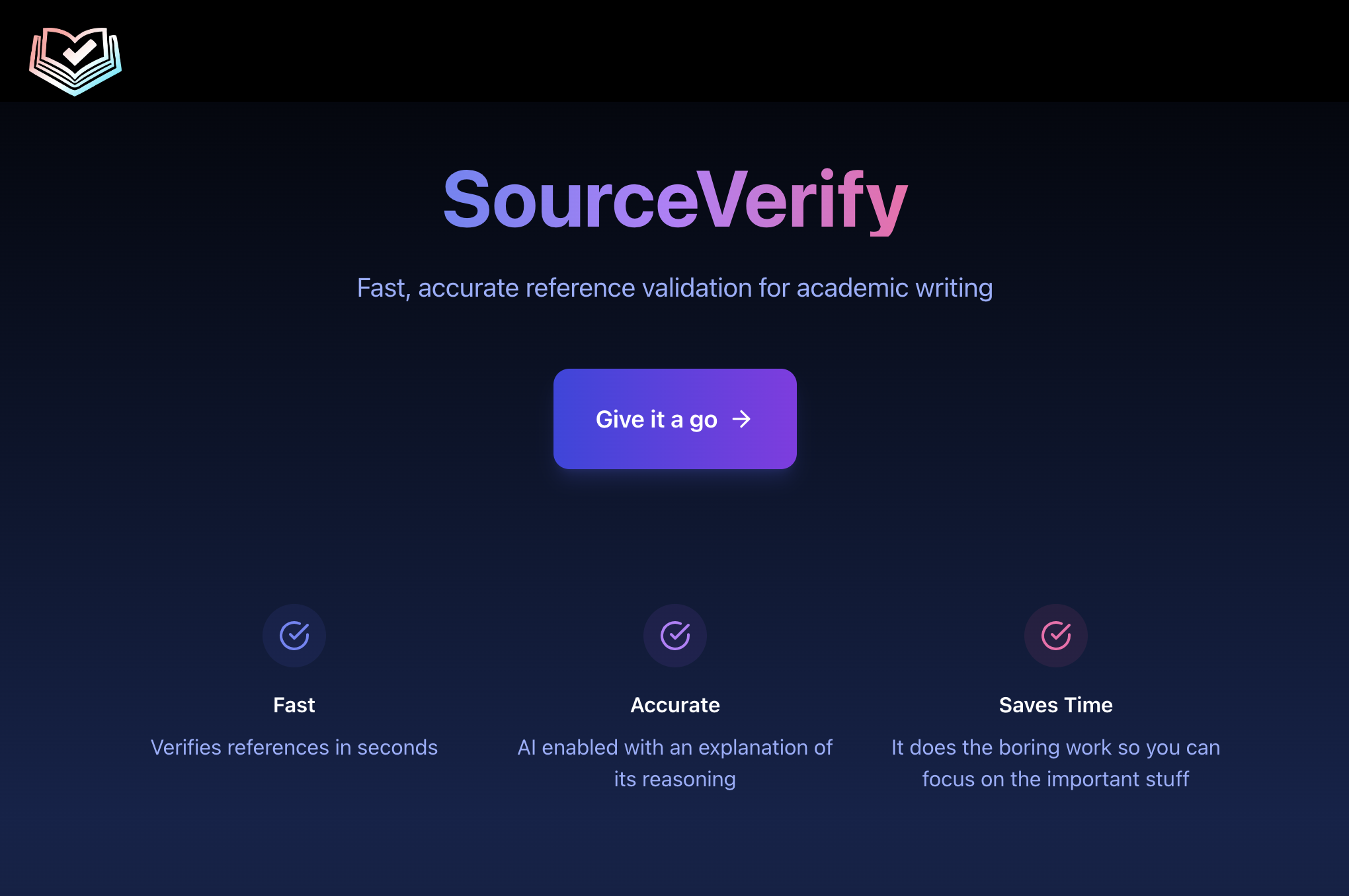 Fast, accurate reference verification for academic writing.